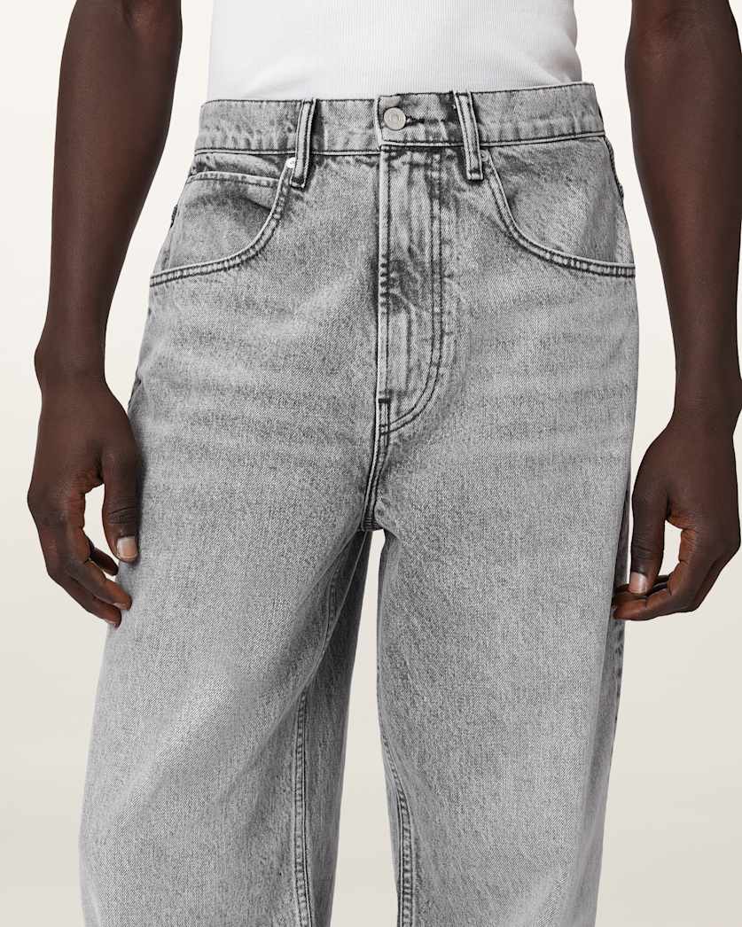 Rivet Relaxed Fit Denim Jeans Washed Grey | ALLSAINTS
